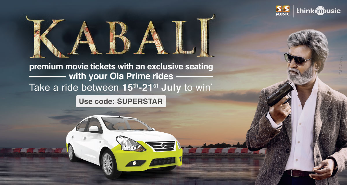 Kabali Premium Movie Tickets With Your Prime Rides! - Olacabs Blogs