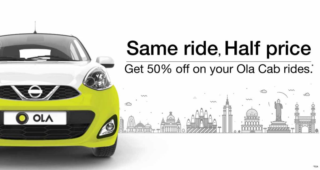 50% Off on your Ola Cab Rides! - Olacabs Blogs