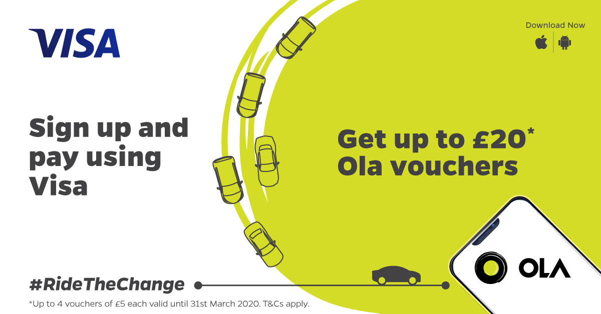 Special offer on Ola for VISA users - Olacabs Blogs